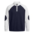Big & Tall Quarter Zip Pullover Men Long Sleeve Color Block Waffle ...