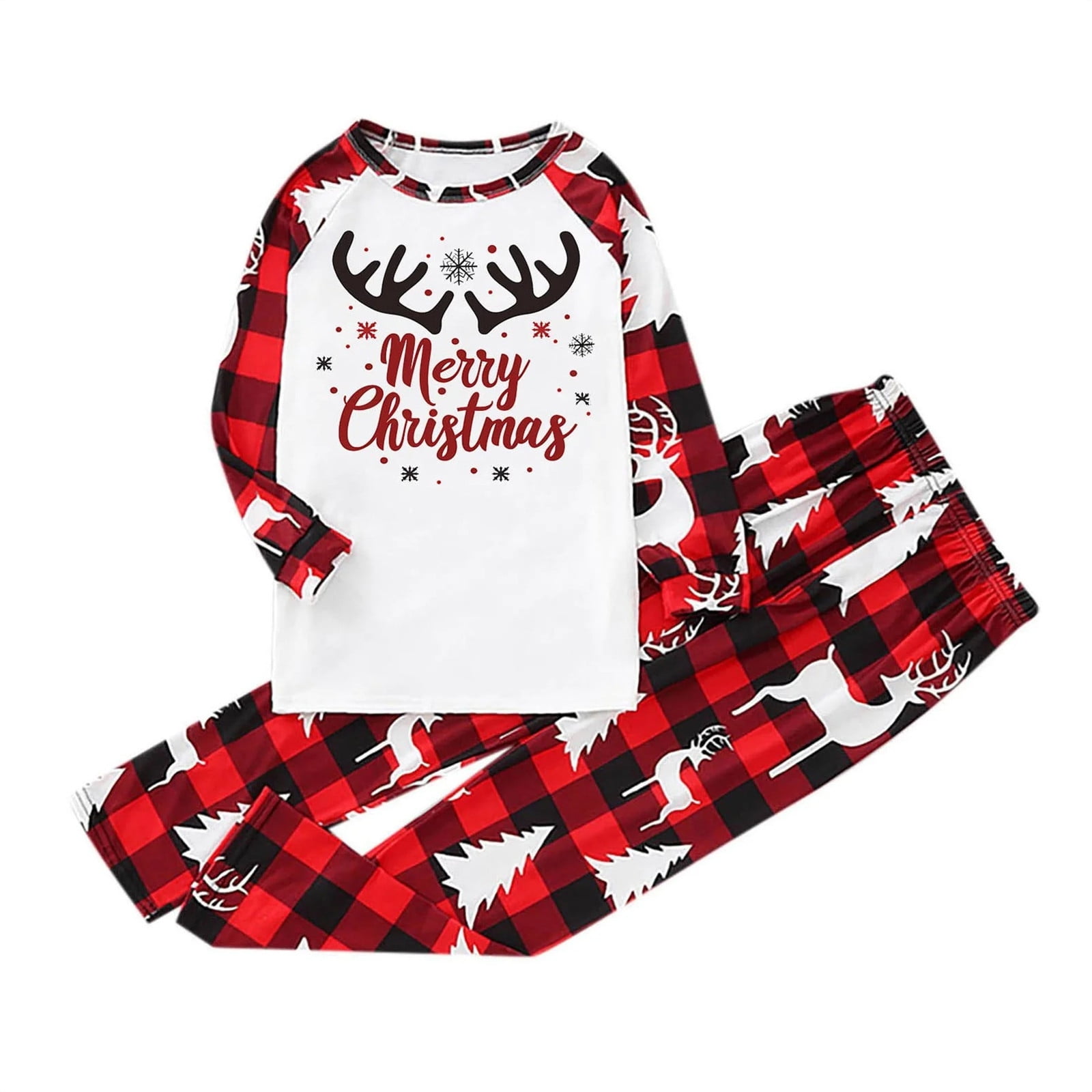 Click here for Wanpidan Christmas Kids Letter Plaid Print Long Sl... prices