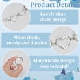 2Pcs Alloy Heart Strap Chains with Iron Ring for DIY Shoes Decoration ...