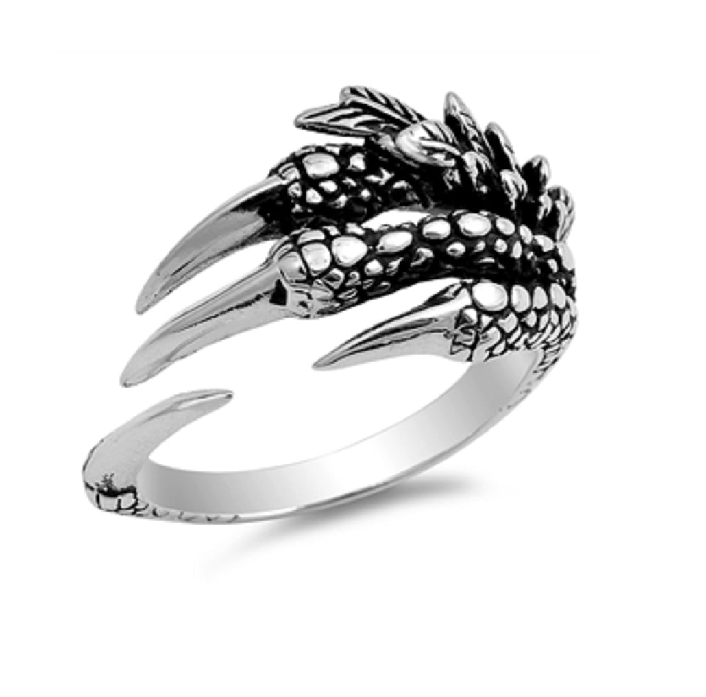 925 Sterling Silver Eagle Claw Fashion Ring Size 11 - Walmart.com