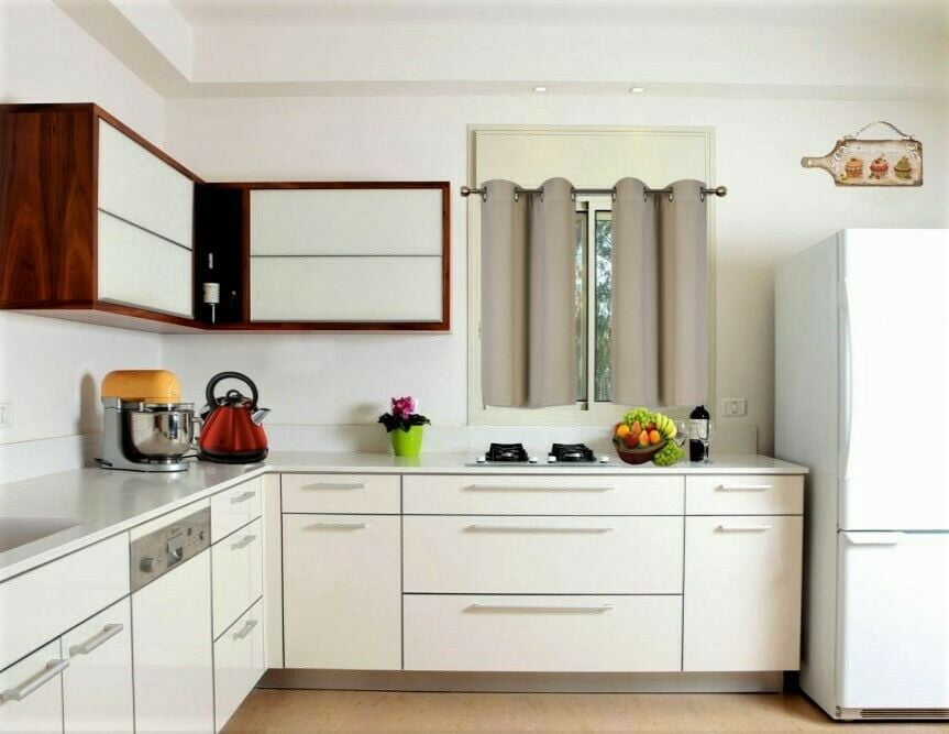 2 Pieces taupe window curtain thermal panels blackout with grommets ...