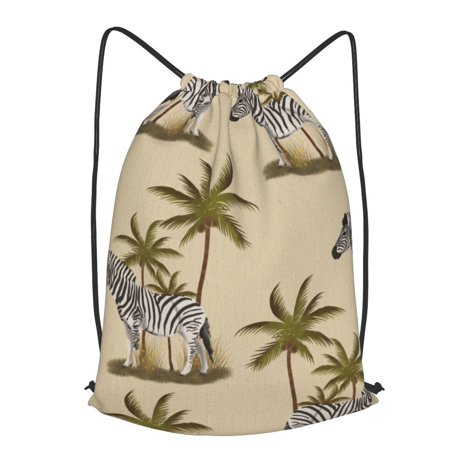 XMXT Waterproof Gym Bag, African Zebra Print Drawstring Backpack for ...