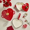 Smith & Clark 1 Quart Enameled Cast Iron Heart-Shaped Dutch Oven, Red ...