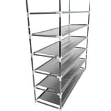 Ktaxon 50-Pair 10-Tier Shoe Rack, Gray Metal Shoe Shelf, Space-Saving ...