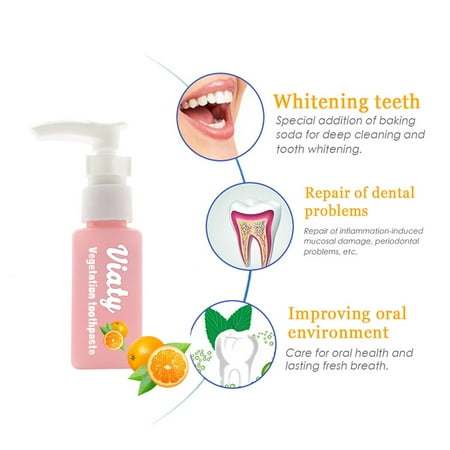 Travel Fruit Tooth Whitening Toothpaste Baking Soda Pressing Toothpaste ...