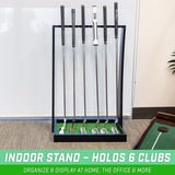 GoSports Premium Wooden Golf Putter Stand - Indoor Display Rack - Holds ...