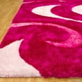 Allstar Pink Shaggy Area Rug with 3D Pink Lines Design. Contemporary ...