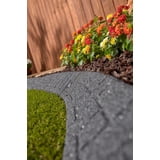 GroundSmart Curb Landscape Edging, 4' Gray Rubber Garden Edging Border ...