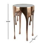 DecMode 16" x 25" Copper Aluminum Metal Drip Abstract Accent Table with ...