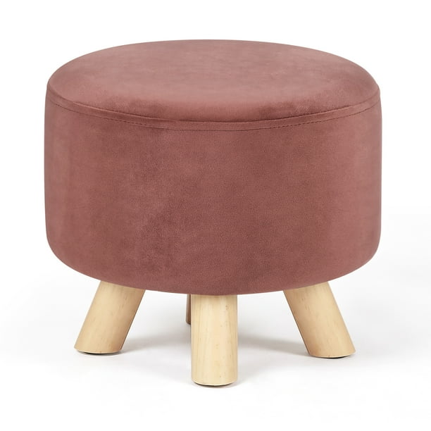 Joveco Small Foot Stool Ottoman,Fabric Footrest with Wood Legs,Soft ...