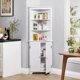 UTEX Tall Corner Cabinet, Free Standing Corner Storage Cabinet with ...