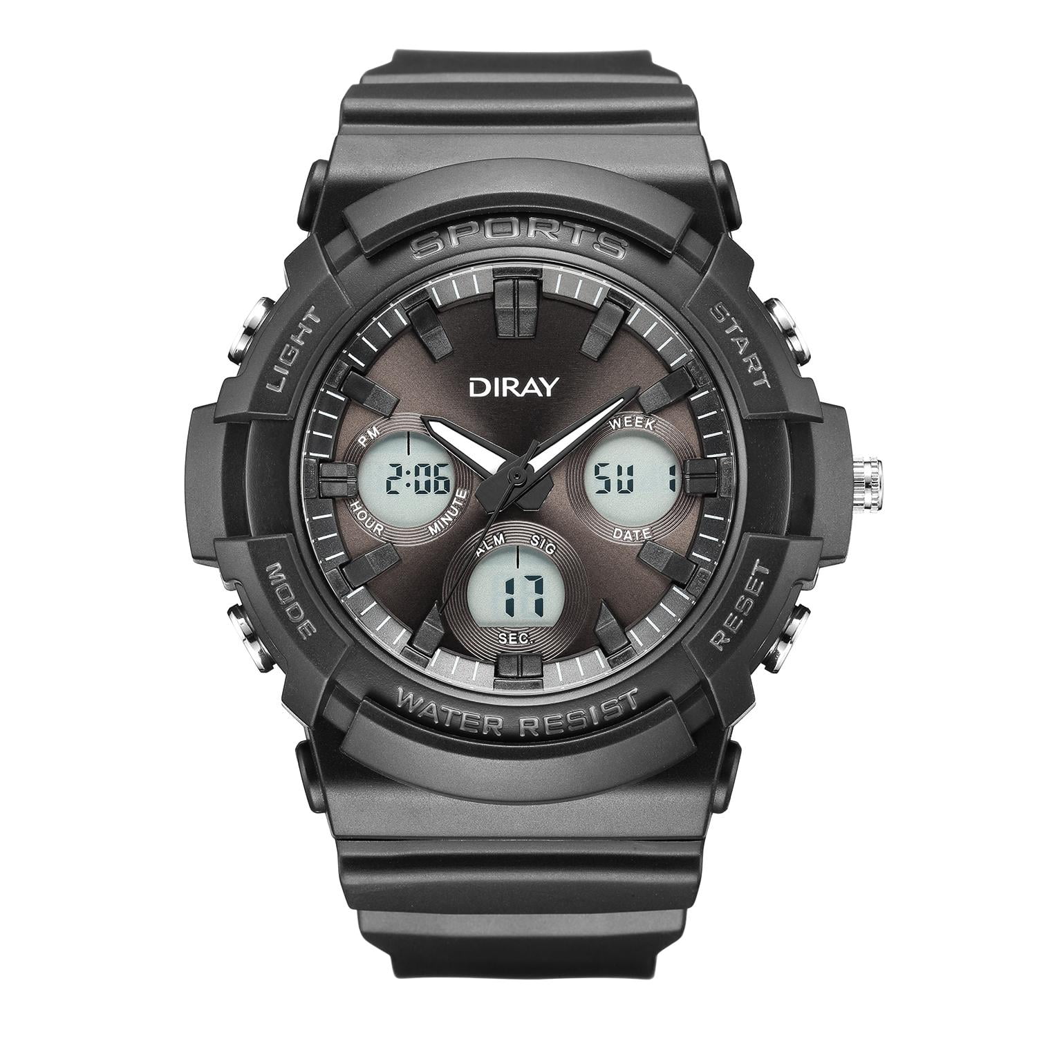 Reloj de Pulsera Diray DR357AD1 Negro para Hombre Analogo Y Digital ...