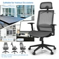 Costway Ergonomic Mesh Office Chair with Reclining Backrest, Rolling ...
