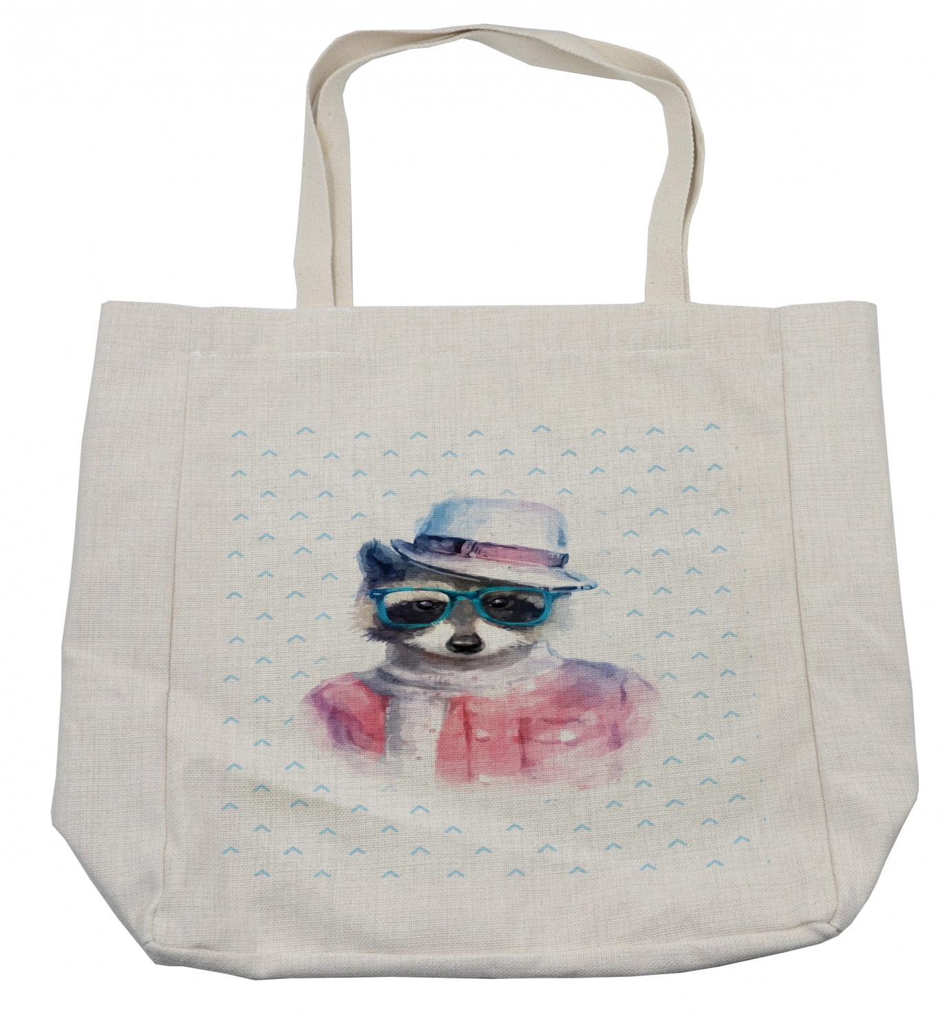 Funny Shopping Bag, Retro Hipster Funky Raccoon with Sunglasses Hat ...