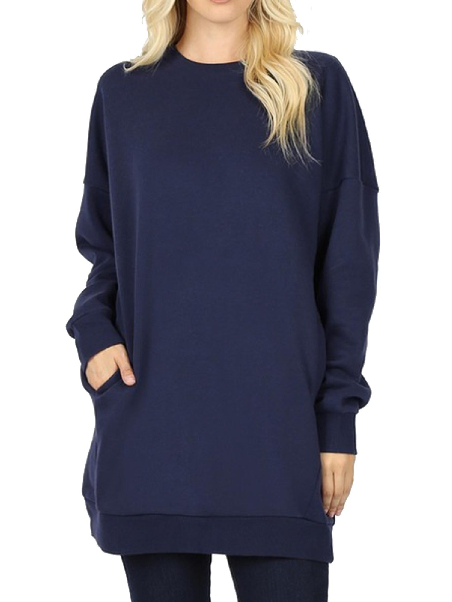Mixmatchy Mixmatchy Womens Casual Oversized Loose Fit Crew V Neck