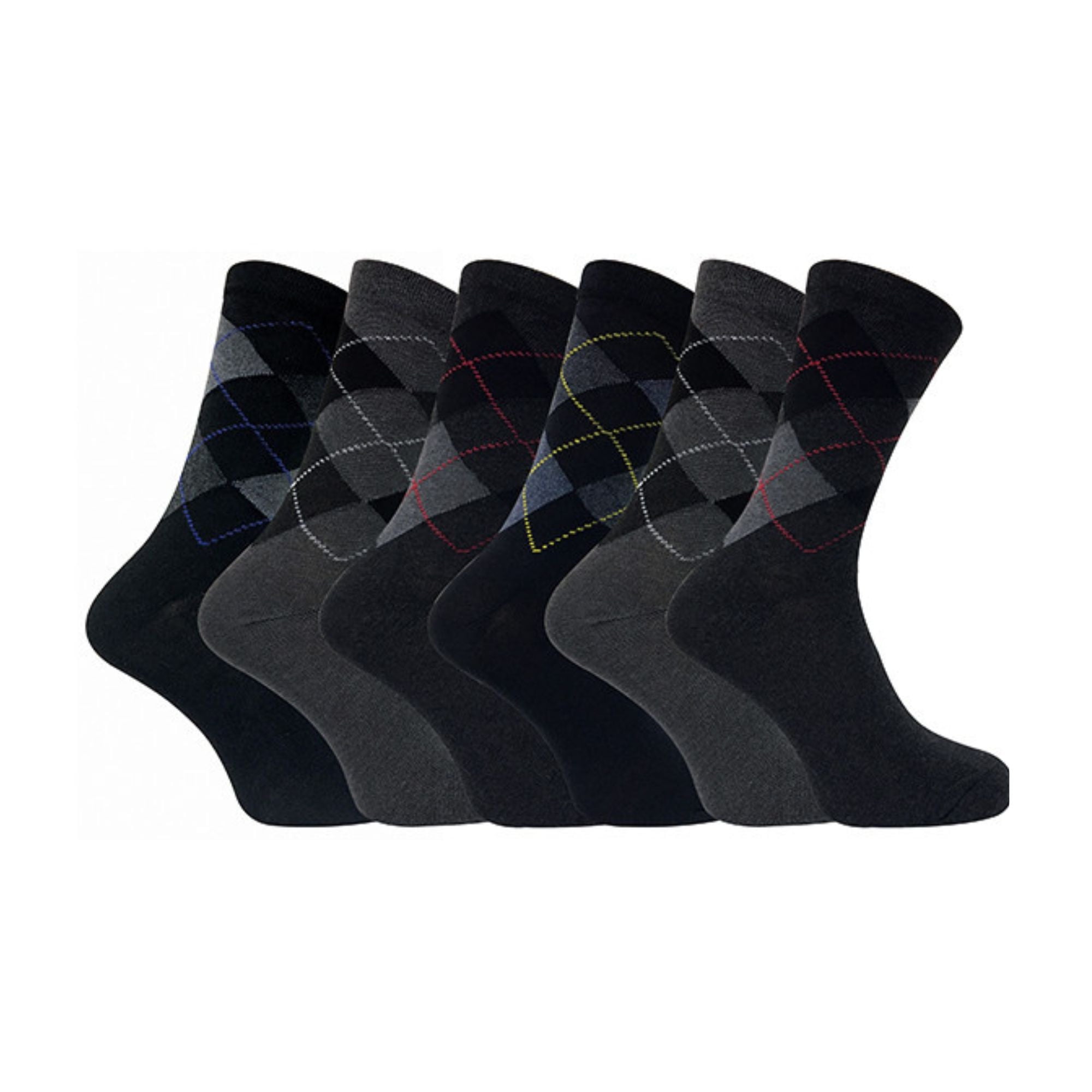 Sock Snob - 6 Pairs Mens Formal Patterned Coloured Dress Cotton Socks ...