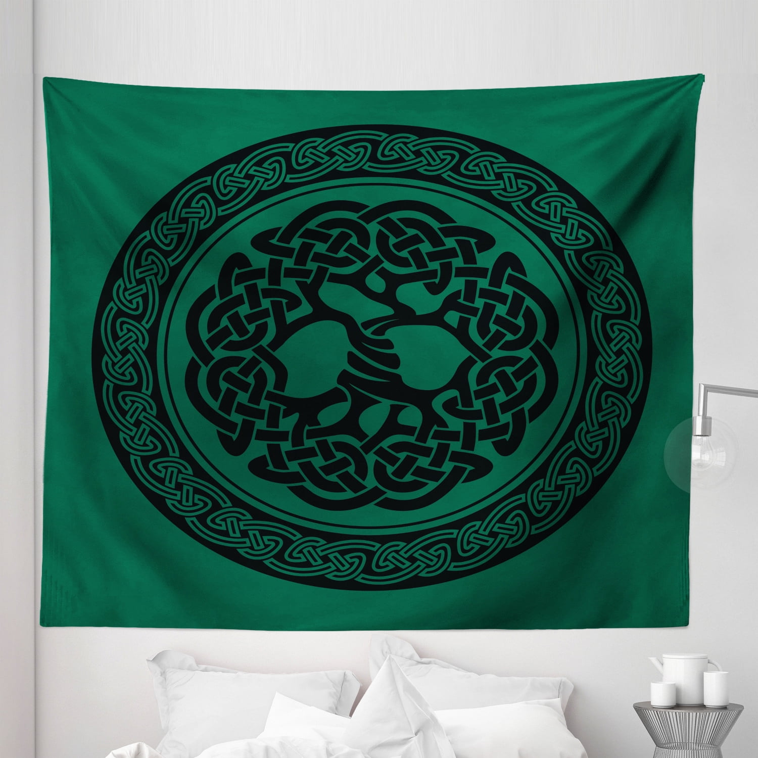 Celtic Tapestry, Monochrome Tree of Life Illustration Timeless European ...
