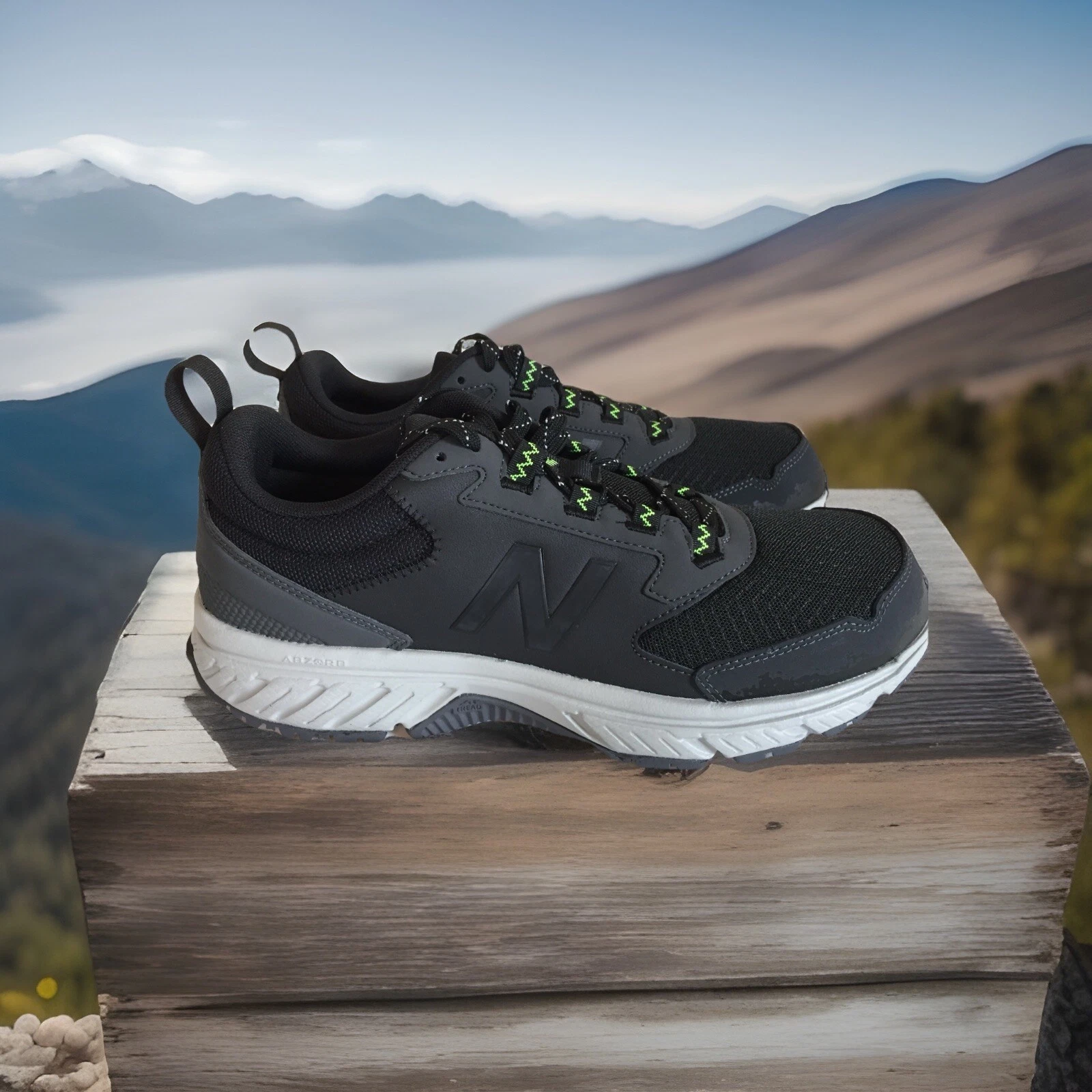 NWOB New Balance 510 US Men 10.5 D MT510TD5 Black Neon Trim Abzorb AT ...