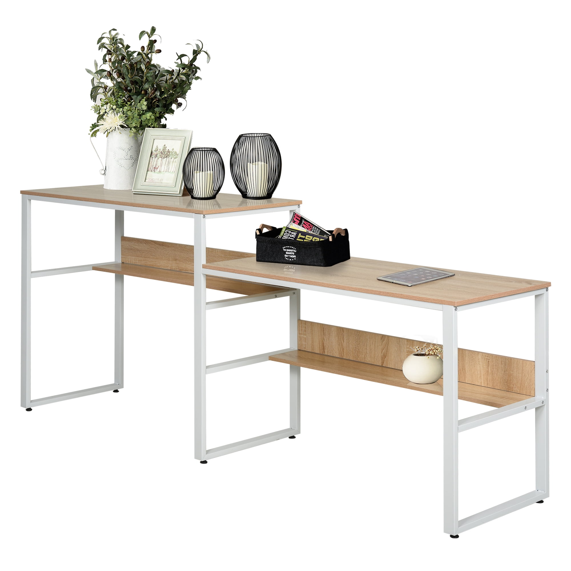 HomCom Industrial Style Double Sided Computer Desk with Strong Steel ...