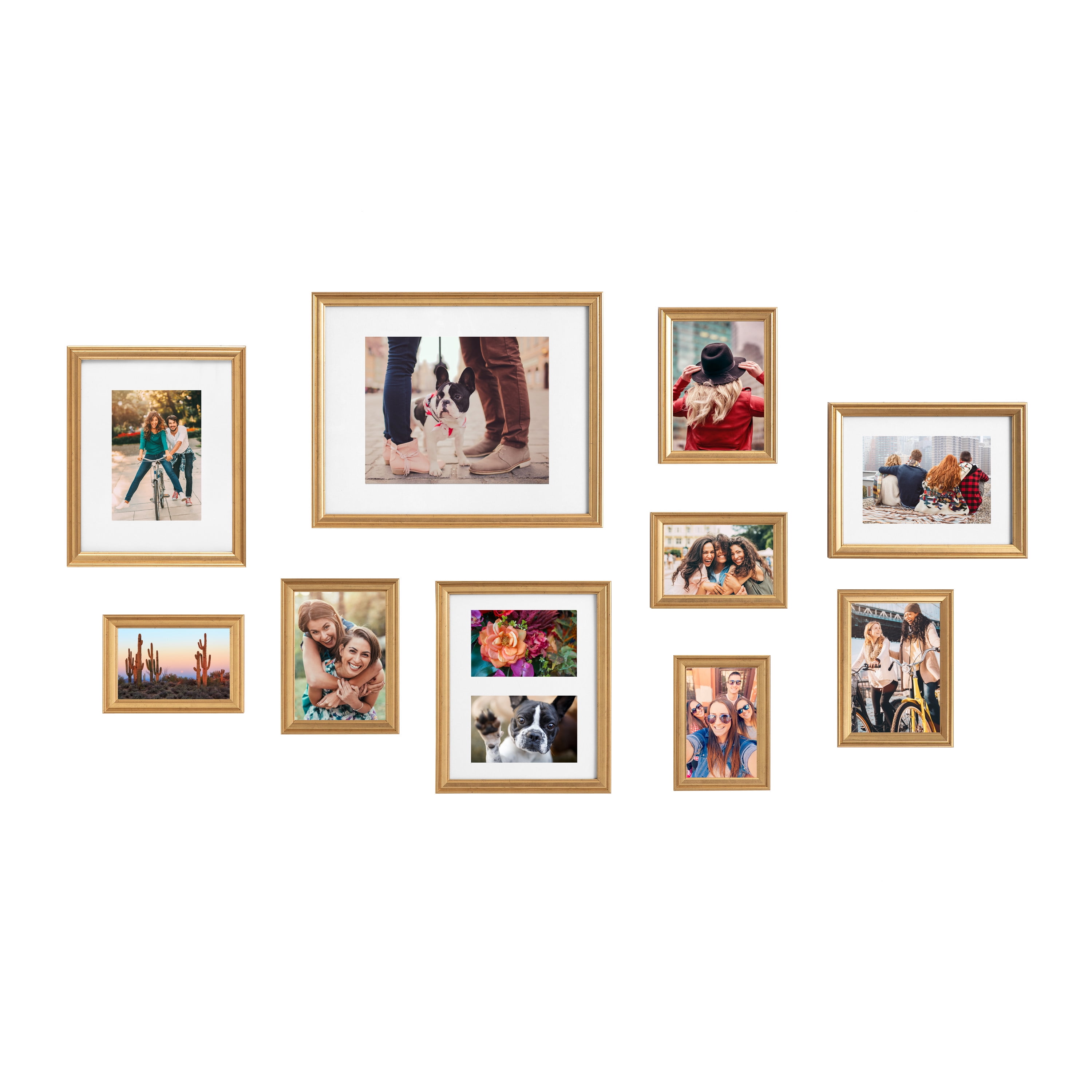 Kate and Laurel Adlynn Photo Frame Set, Set Of 10, Varying Sizes, Gold ...