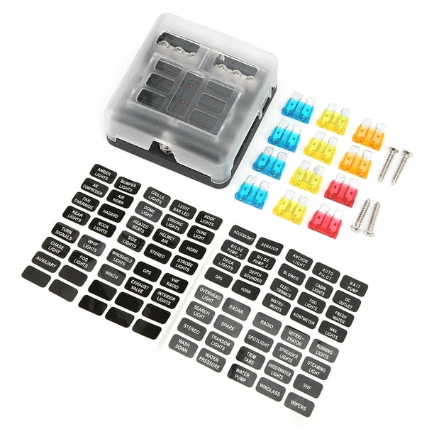 Way Fuse Panel,6 Way Fuse Box Fuse Box Holder Blade Fuse Block ...