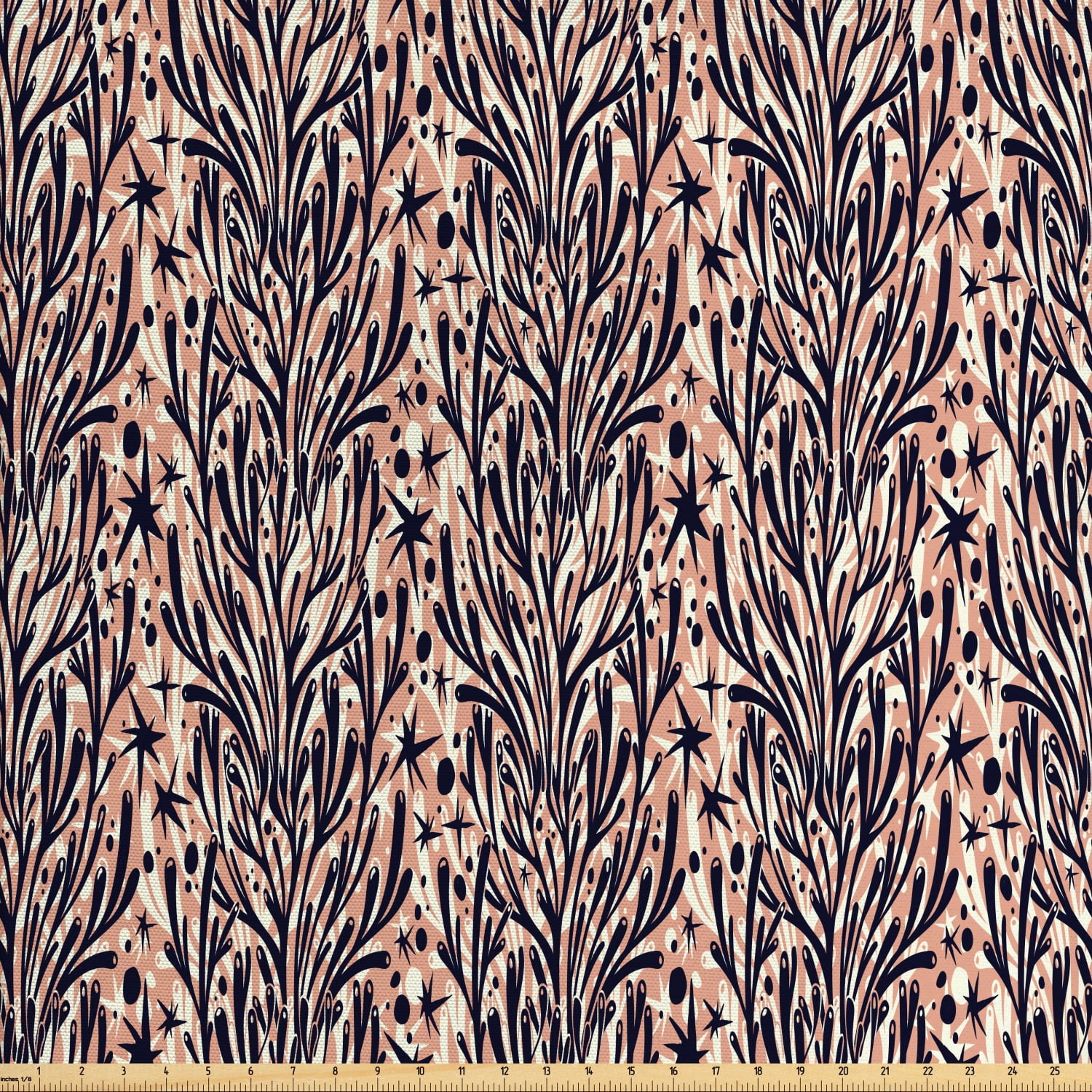 Nautical Fabric by the Yard Upholstery, Continuous Pattern of Corals ...