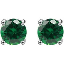 Paris Jewelry Round Red Ruby Stud Earrings, 4 Ct, 14k White Gold Jewelry Gift for Women ...