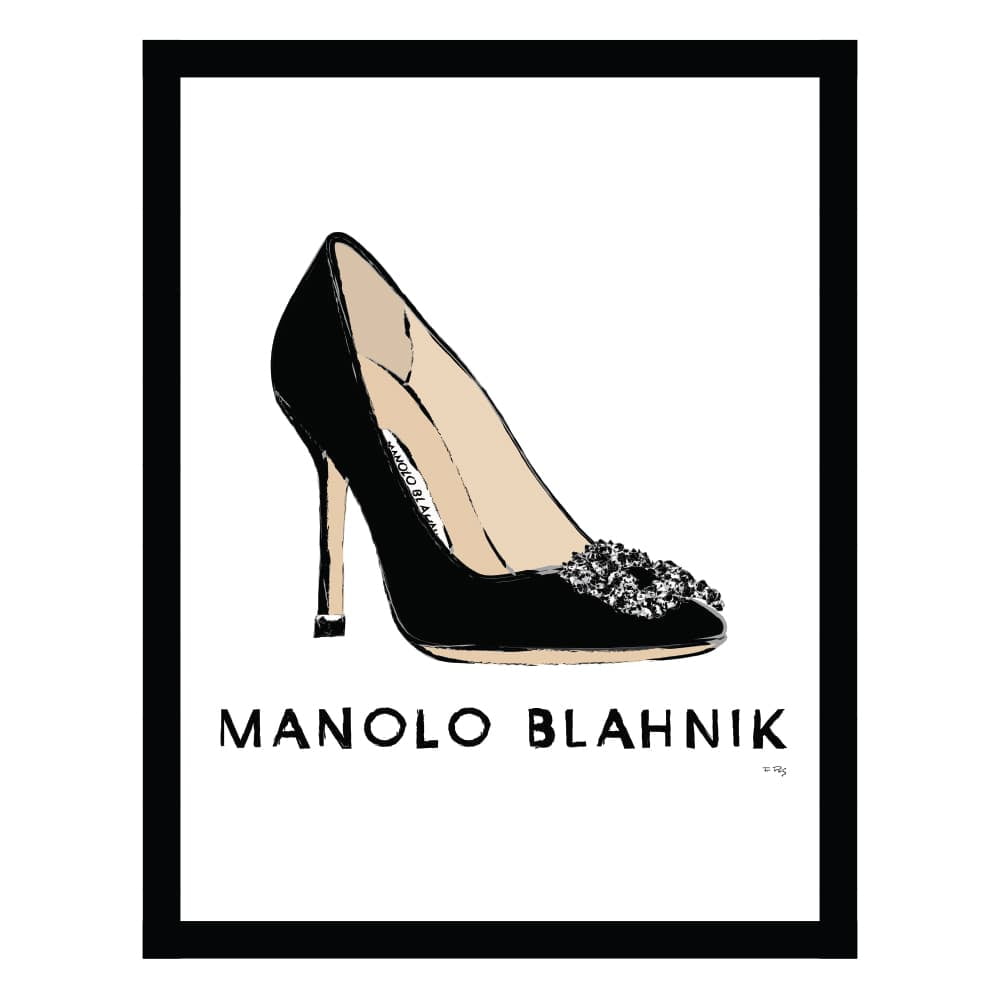 Fashion Designer Glam Black Pump - Framed Print - Walmart.com
