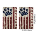 2-Piece Independence Day Chair Cover Set, Machine Washable Linen-Look ...