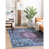 Rugs.com Francesca Collection Washable Rug – 10 Ft Square Light Blue ...