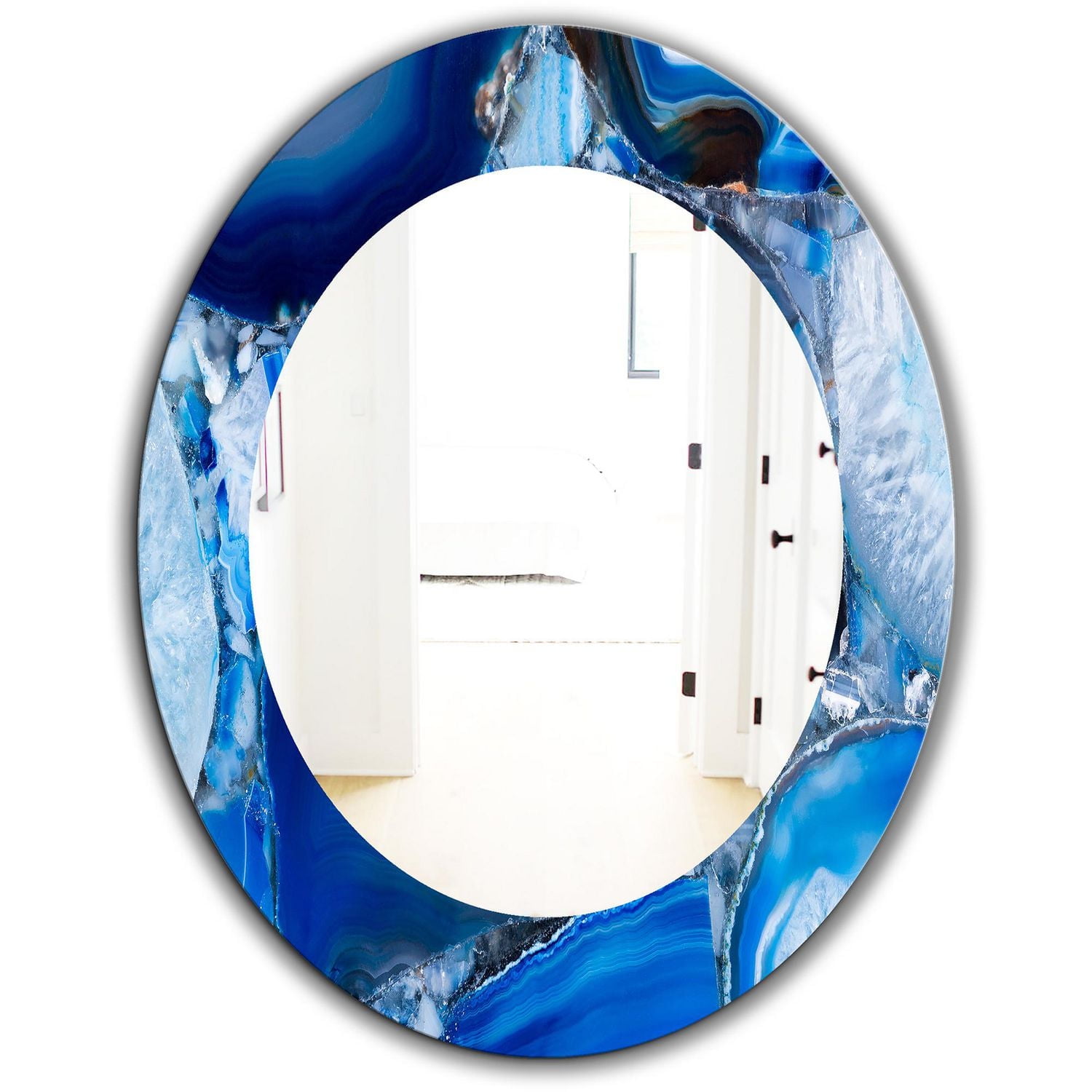 Click here for Designart marbled Geode 11 Mid-Century Mirror - Ov... prices