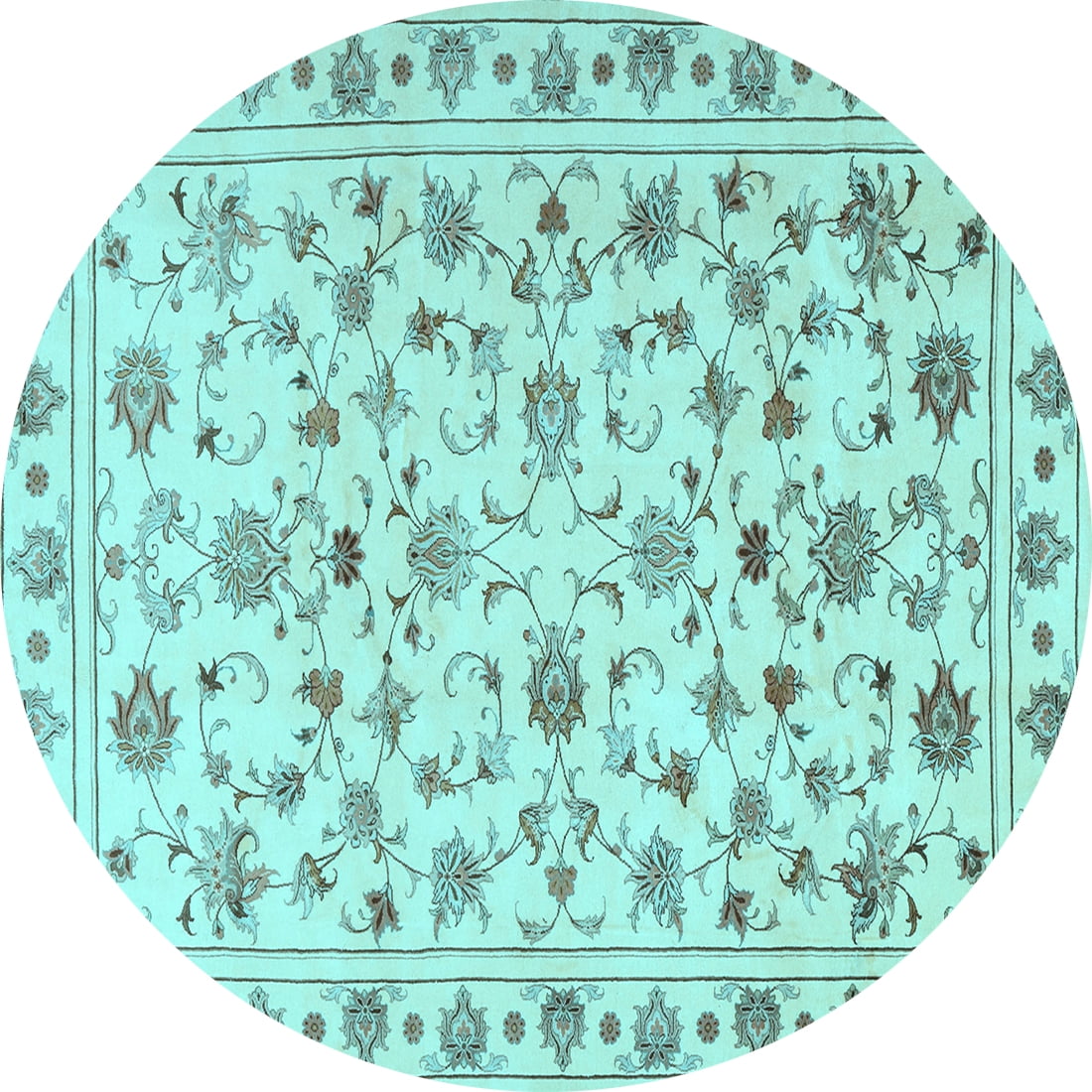 Ahgly Company Indoor Round Persian Light Blue Traditional Area Rugs, 8 ...