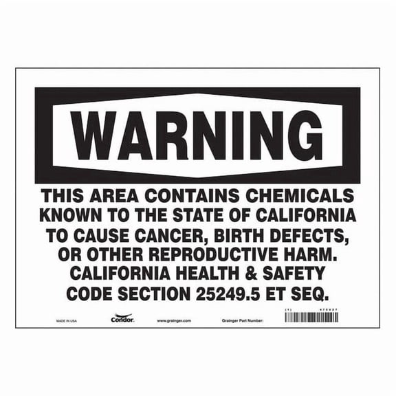 Safety Sign, 10 in Height, 14 in Width, Vinyl, Horizontal Rectangle ...