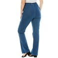 Roamans Women's Plus Size Petite Bootcut Pull-On Stretch Jean Elastic ...
