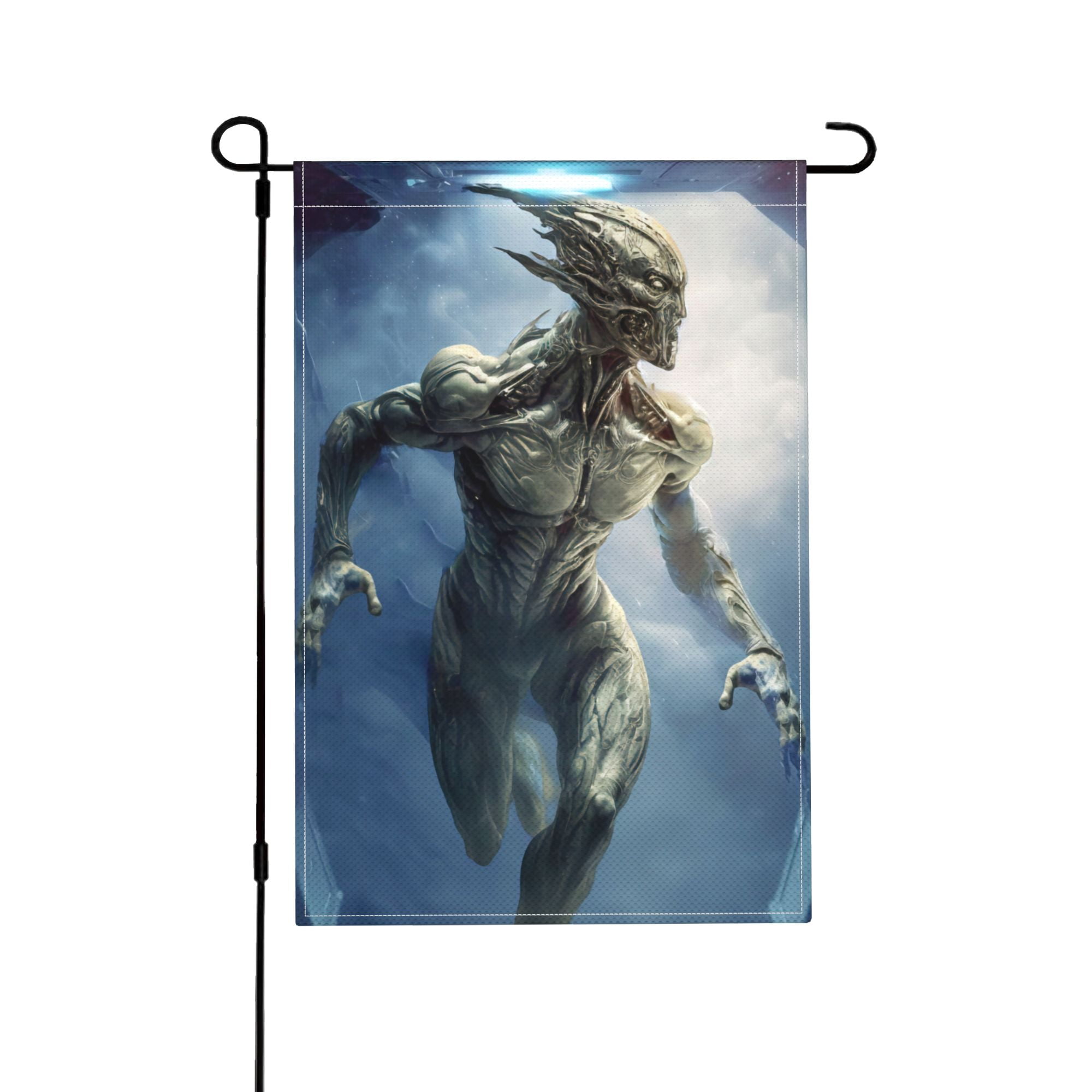 TEQUAN Future Sci-Fi Alien Garden Flags, 18 x 12 inch Double Sided ...