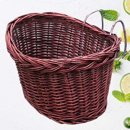 Detachable Bicycle Basket for Front Wicker Handlebar Wicker Bike Basket ...