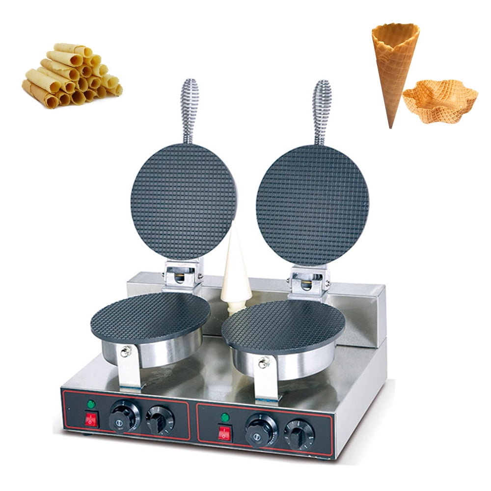 INTSUPERMAI Double Head Electric Ice Cream Cone Machine Waffle Cone ...