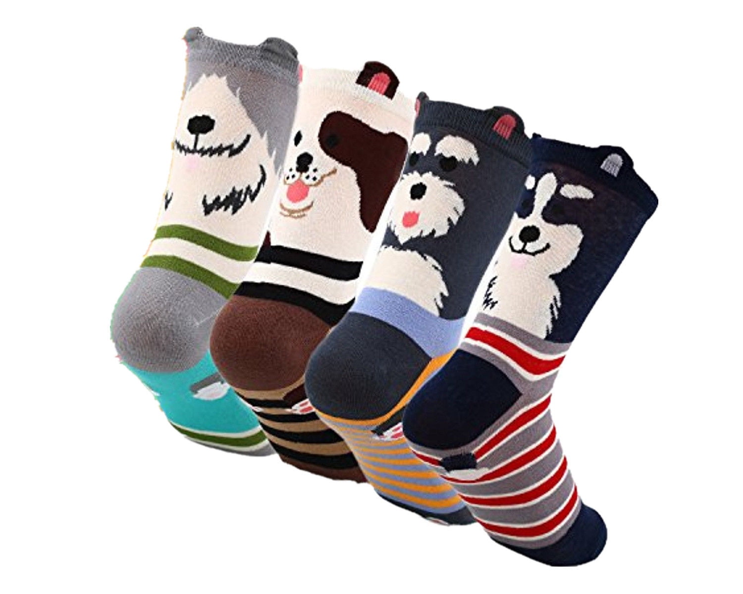 Women's Cute Art Cartoon Colorful Casual Crew Cotton Animal Socks ...