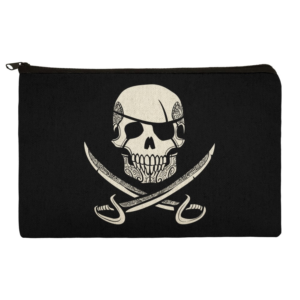 Pirate Skull Crossed Swords Tattoo Design Pencil Pen Organizer Zipper ...