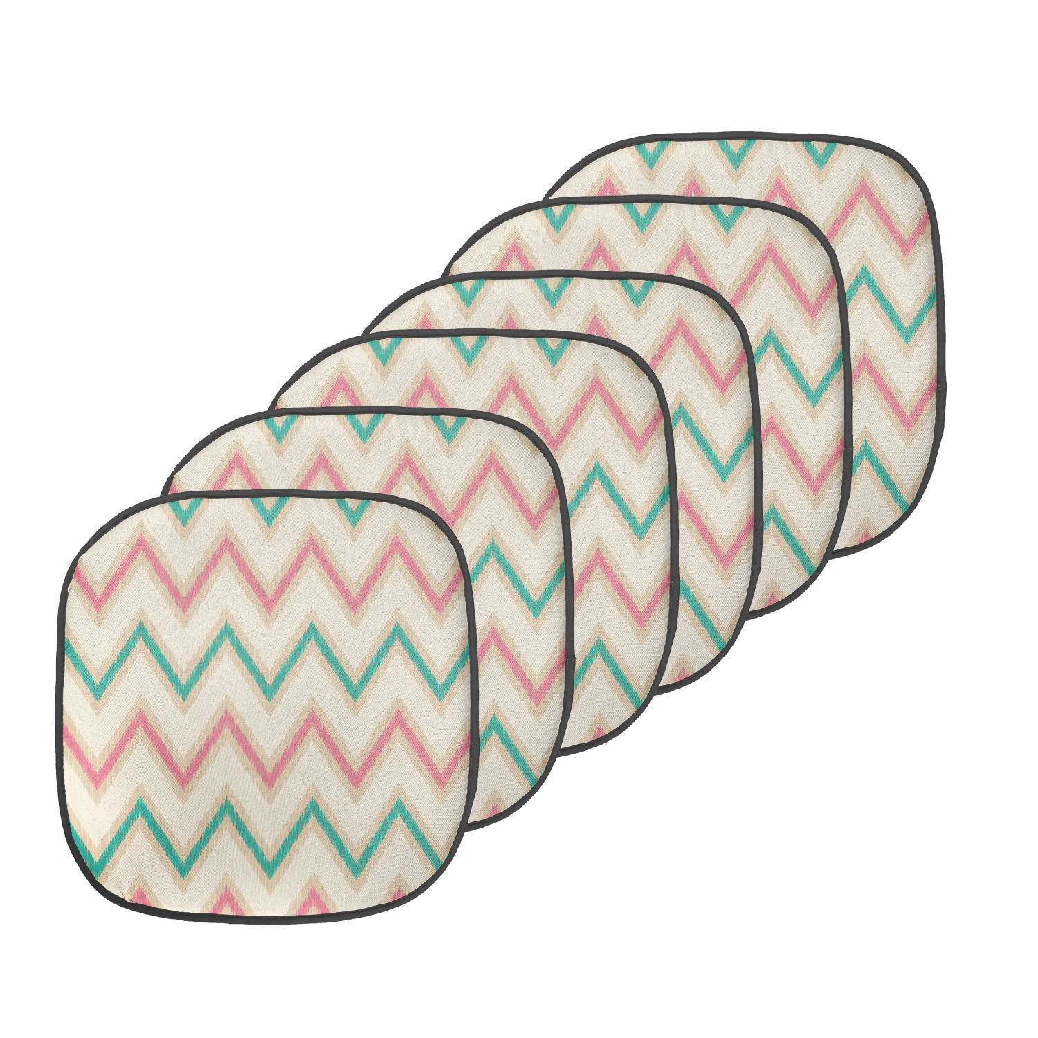Chevron Chair Seating Cushion Set of 6, Digital Chevron Forms Technical ...