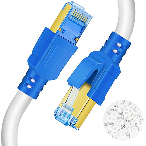 Cat 8 Ethernet Cable 10 ft, Internet Network LAN Cable,Outdoor&Indoor ...