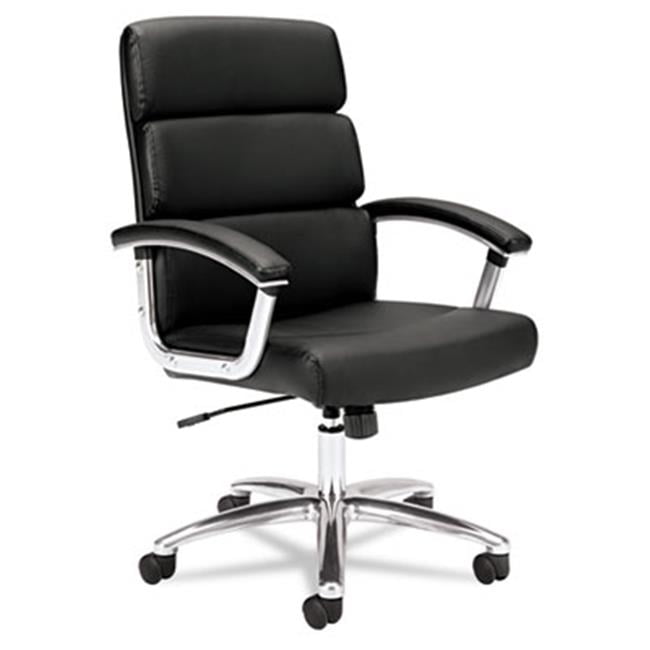 VL103 Executive Mid-Back Chair Black Leather - Walmart.com