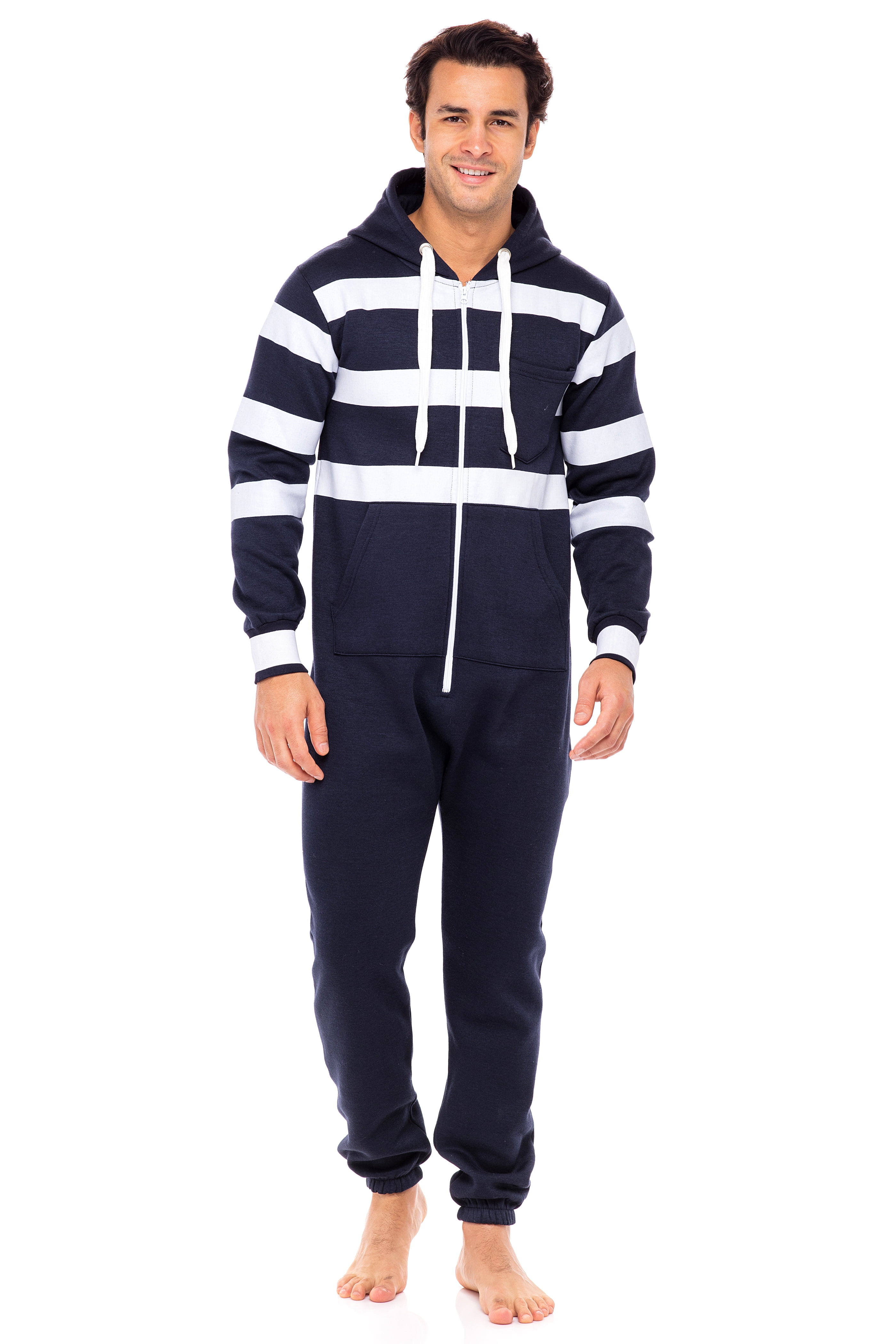 Mens Sleepwear One Piece Pajamas Unisex Non Footed Playsuit Adult
