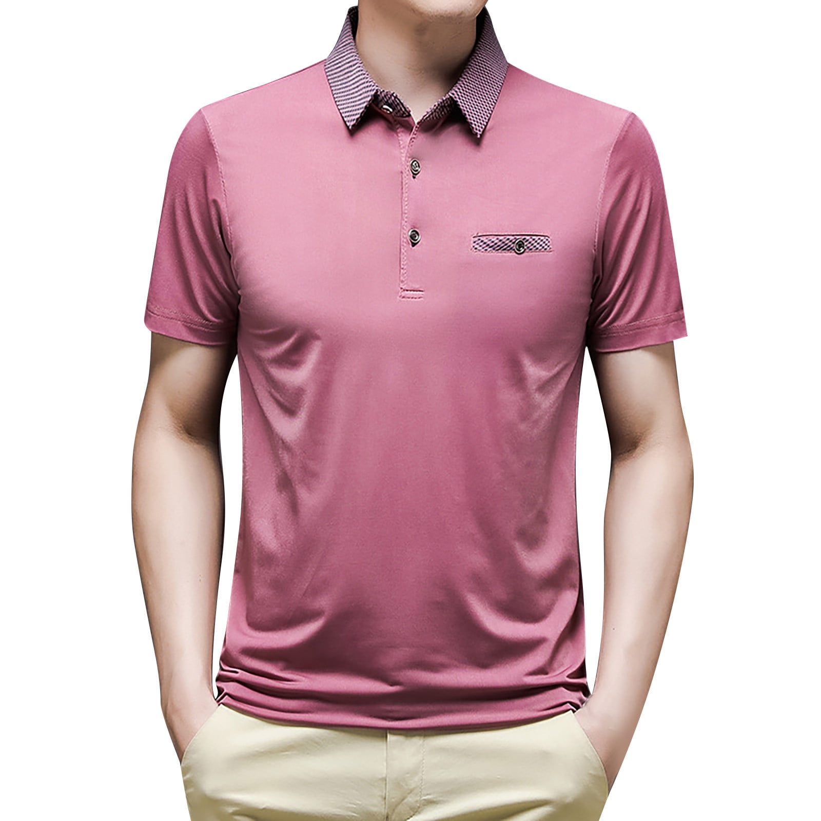 Men Polo Shirts Short Sleeve Regular Fit Business Work Golf Polo Shirts