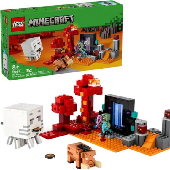 Open Box LEGO 6470596 Minecraft The Nether Portal Ambush Building Toy ...