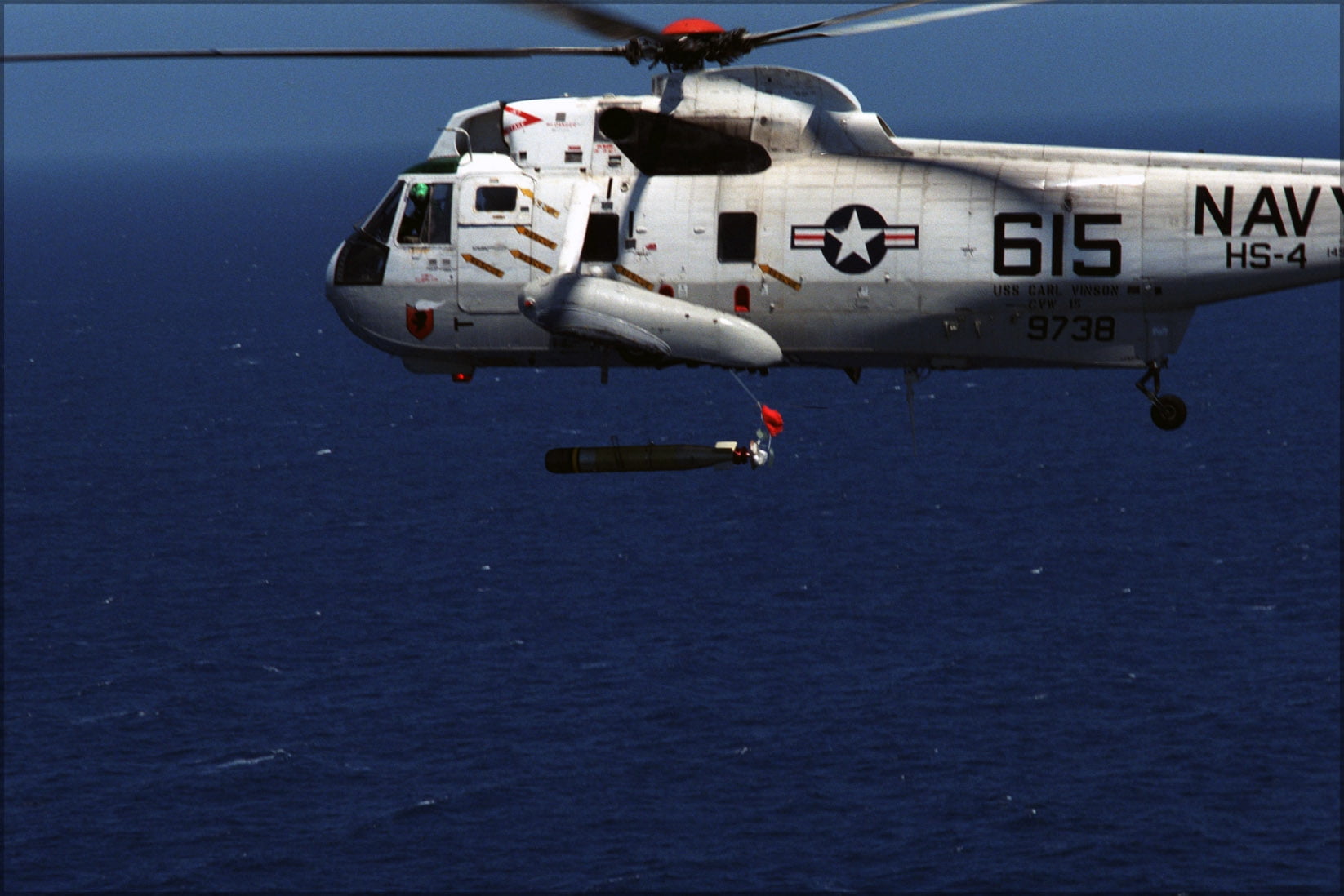 24"x36" Gallery Poster, U.S. Navy Sikorsky SH-3H sh-3 Sea King drops ...