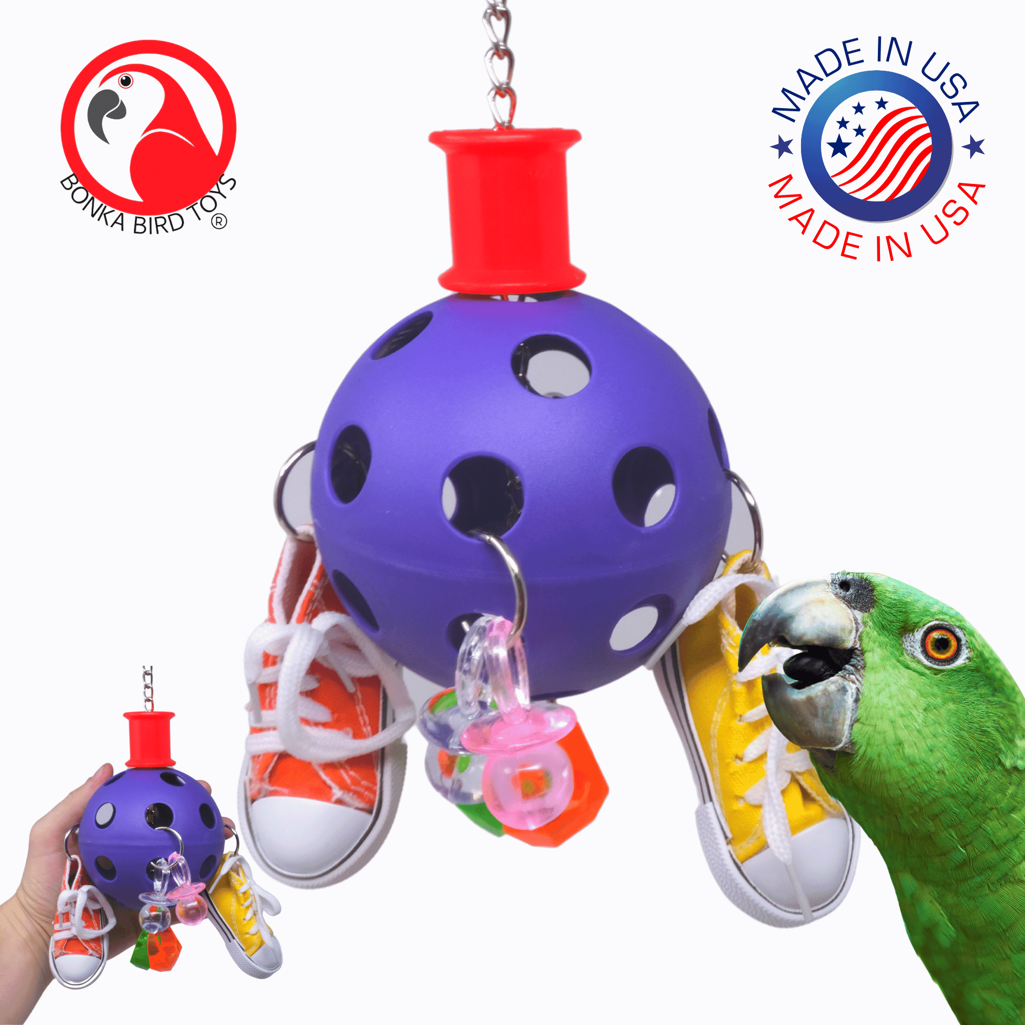 Bonka Bird Toys 813 Spin Sneaker Medium Bird Toy - Walmart.com