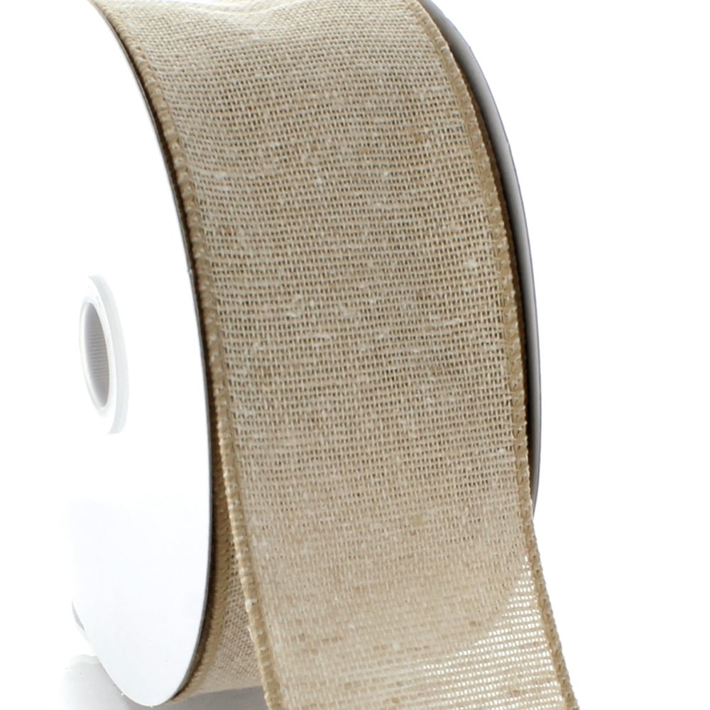 Ribbon Traditions 1.5" Wired Burlap Ribbon 823 Khaki 10 Yards - Walmart.com