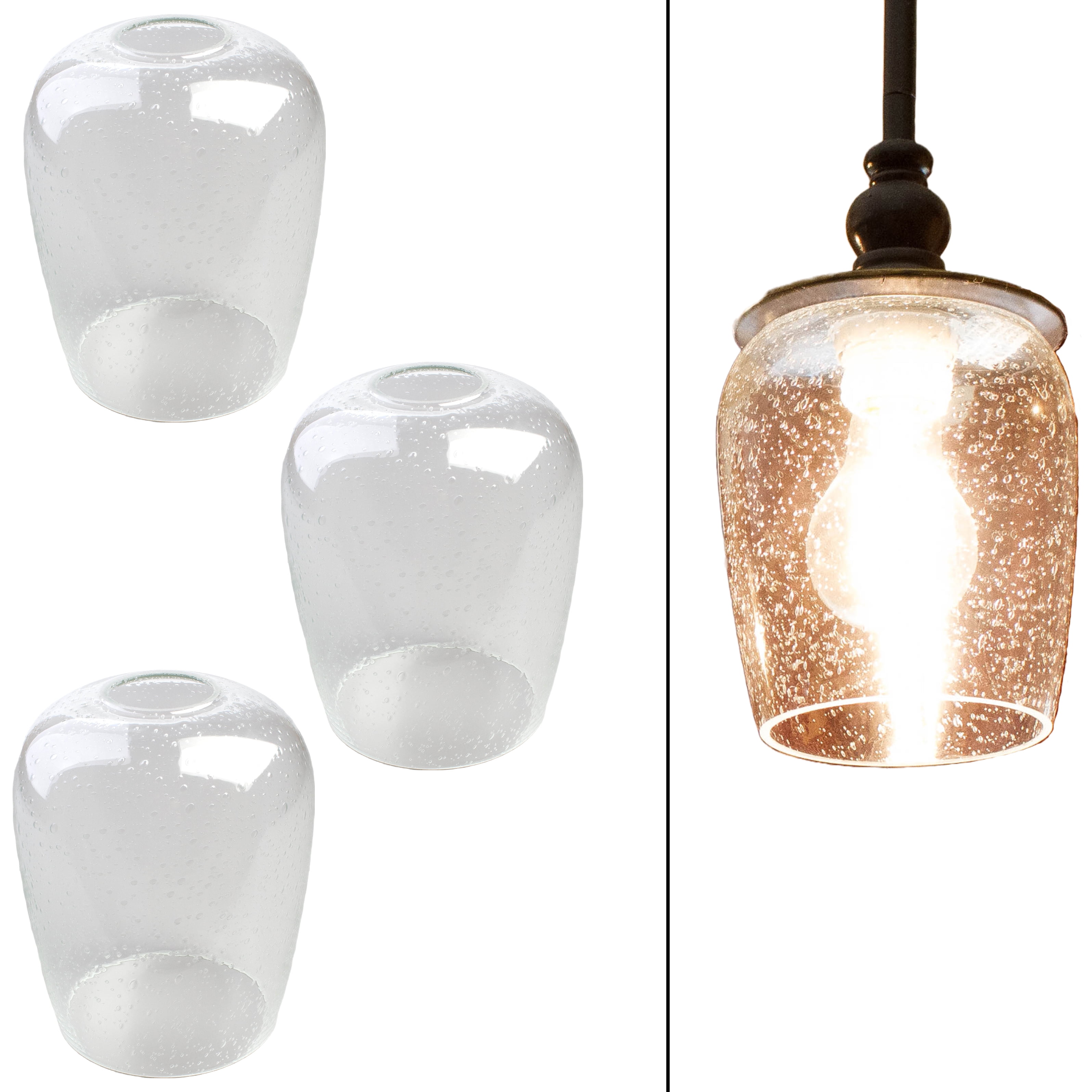 Walmart 3-Pack Mini 5" Bubble Seeded Glass Globe Lamp Cover for Ceiling ...