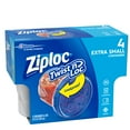 Ziploc 4 CT Round Twist 'N Loc, 8oz Leakproof Seal for Food Storage ...